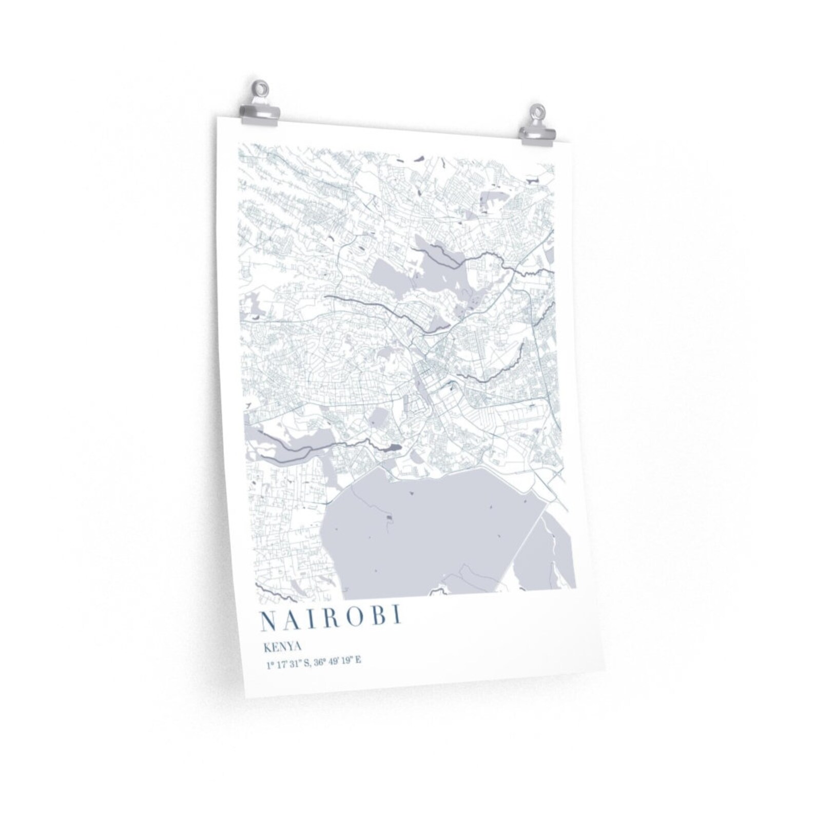 Nairobi Map Print | Kenya Map | Nairobi Kenya | Kenya Africa | Nairobi ...