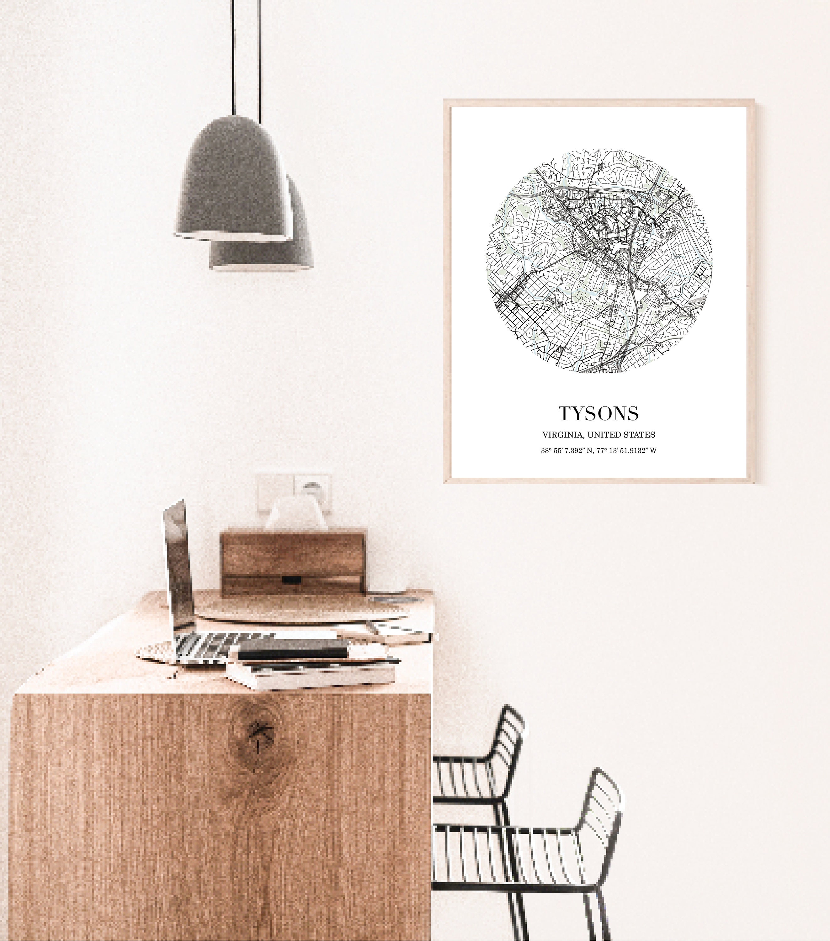 Tysons VA Printable Map, Tysons VA Map, Tysons Virginia, Digital Map of ...