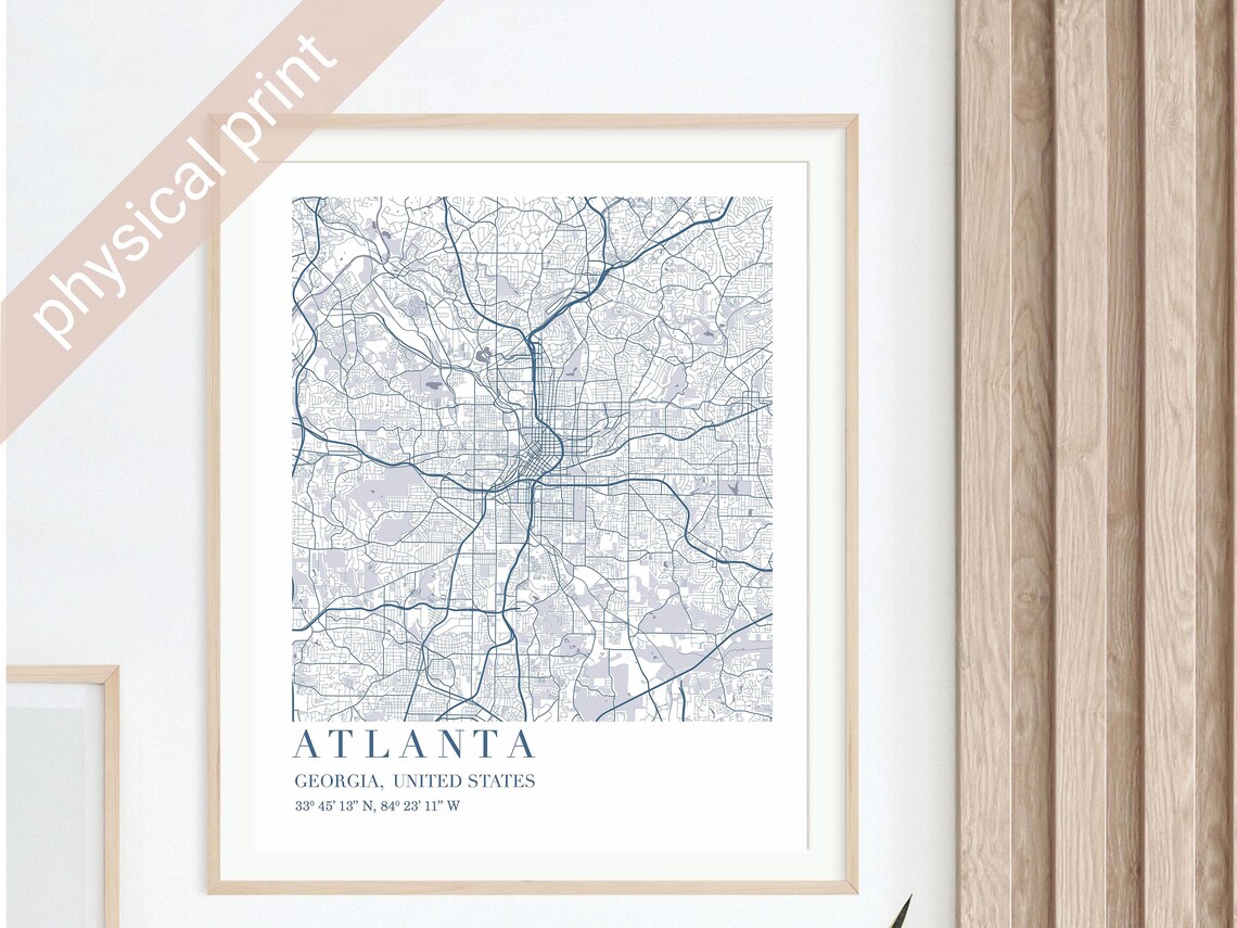 Atlanta Map Print | Atlanta Map Art | Atlanta City Map | Atlanta Map ...