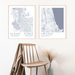 El Paso and Juarez Map Digital, Map of Juarez Mexico and El Paso Texas ...