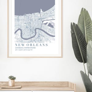 New Orleans Map, New Orleans Illustrated Map, New Orleans Art, New ...