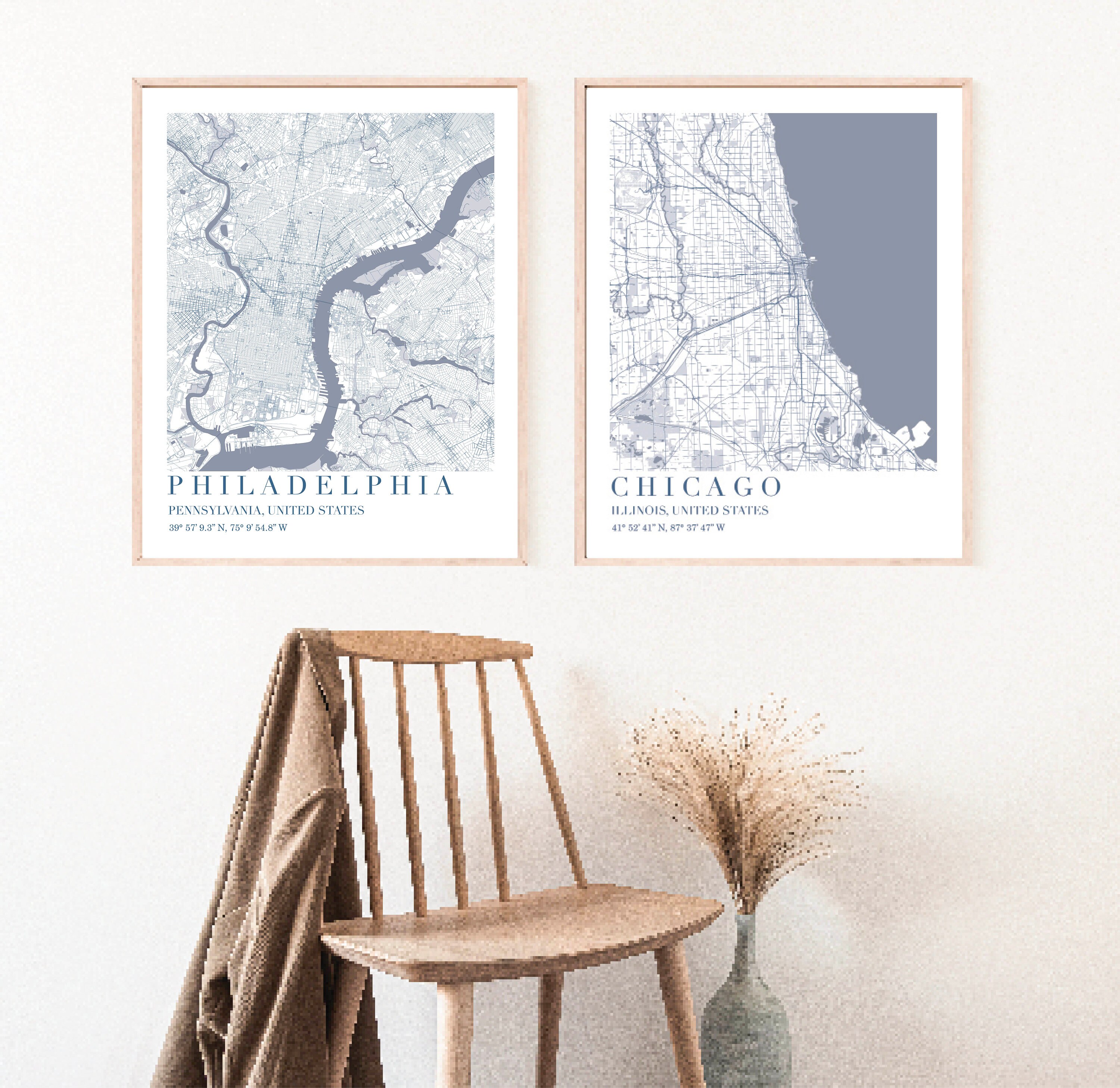 Philadelphia Map, Philadelphia Map Poster, Philadelphia Map Print ...