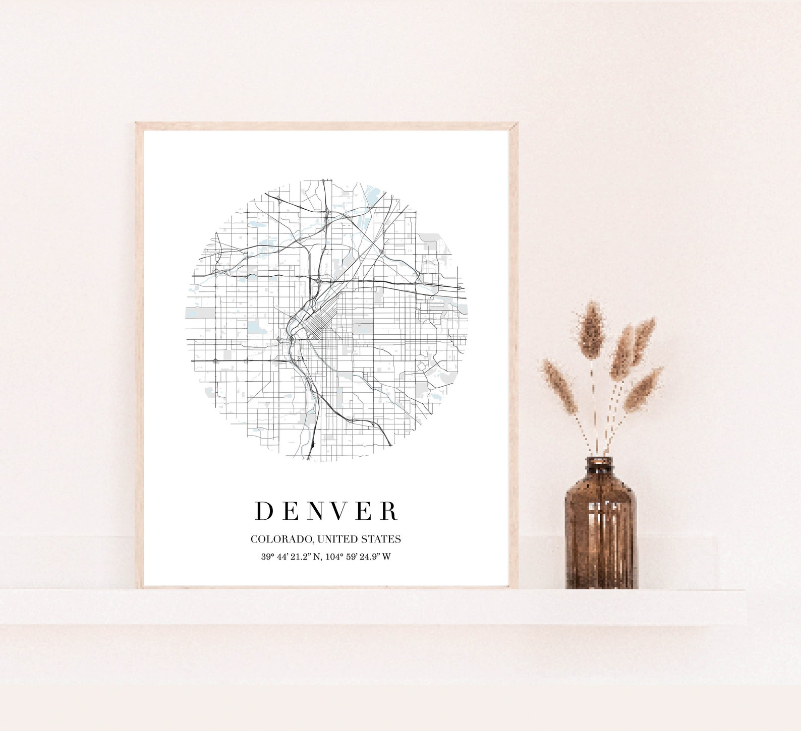 Denver Map, Denver Map Pdf, Denver Map Poster, Map of Colorado, Denver ...