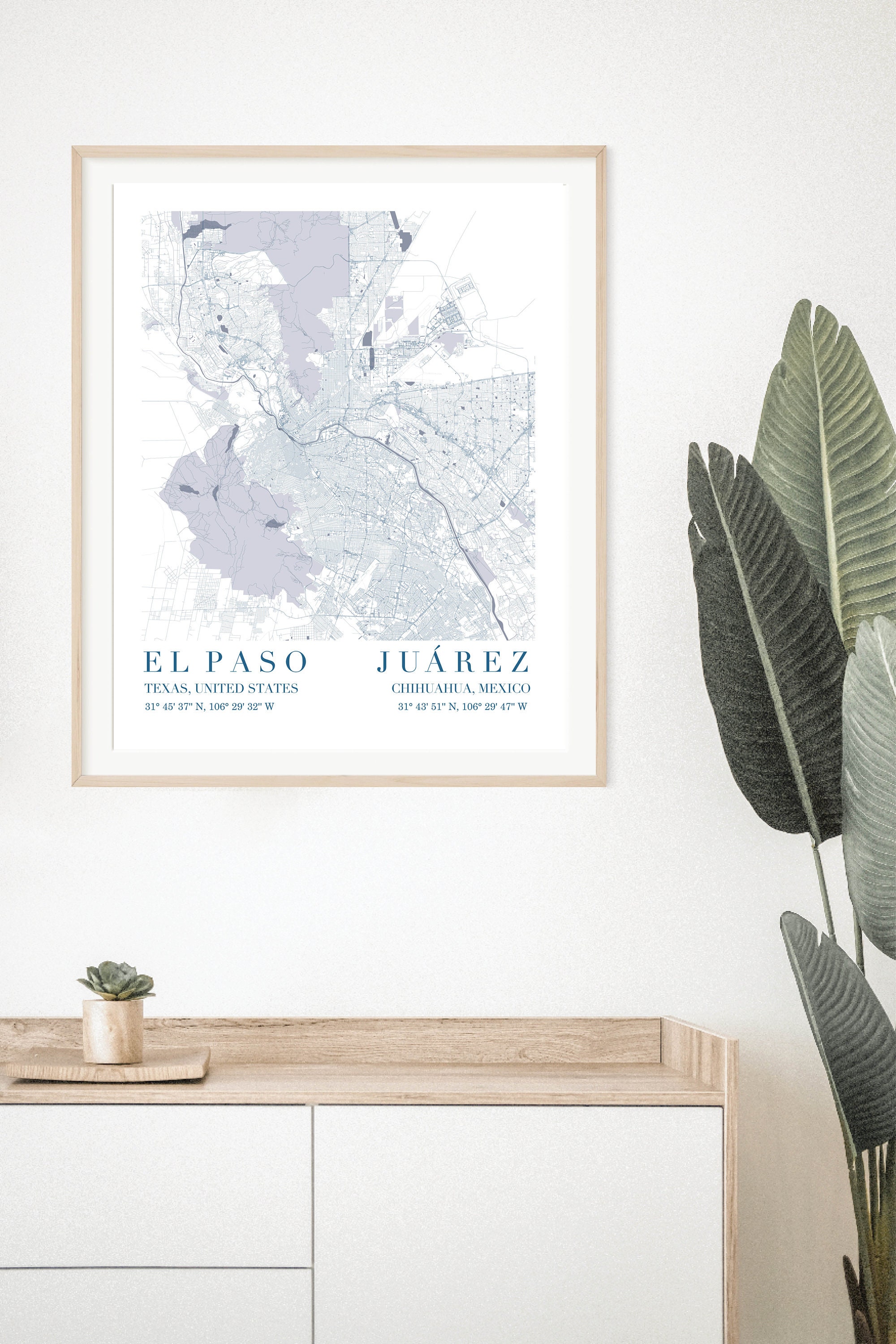 El Paso and Juarez Map Digital, Map of Juarez Mexico and El Paso Texas ...
