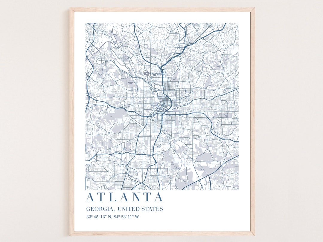 Atlanta Map Print | Atlanta Map Art | Atlanta City Map | Atlanta Map ...