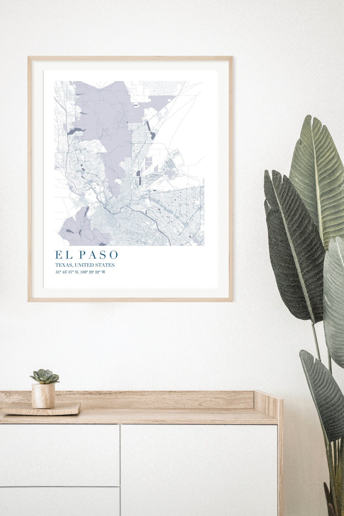 El Paso Texas Map, El Paso Print, El Paso Juarez Map, El Paso Map Art ...