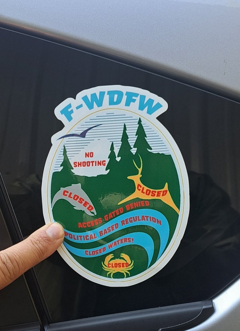 WDFW Washinton State Decal Fishing Hunting Shooting Closed Waters No ...