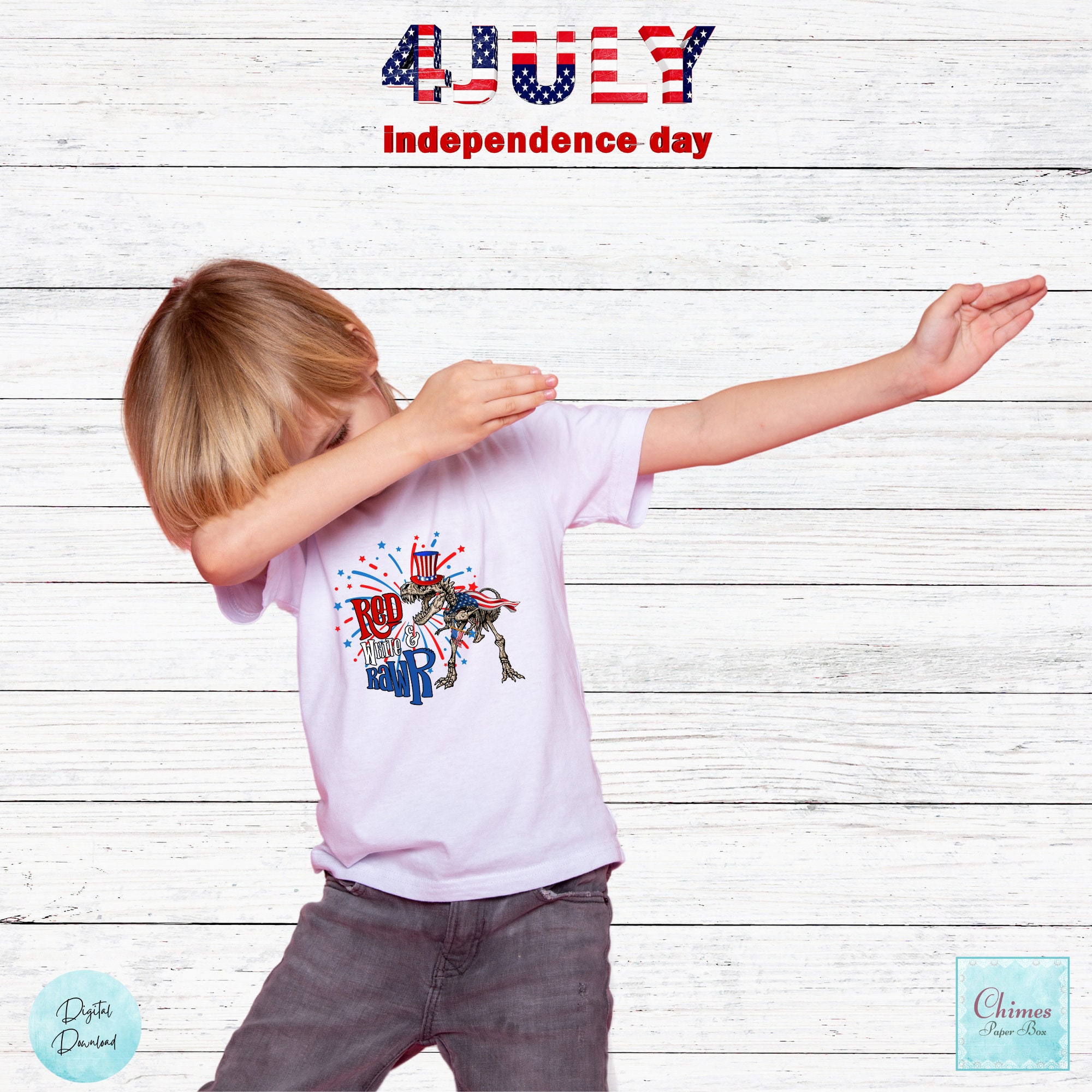 Red White and RAWR Svg, Dinosaur 4th of July, USA T-rex, Cute American ...