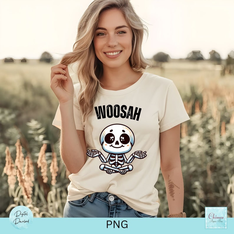 Unisex Woosah Skeleton Png, Woosah Calm Yoga Relax Exhale, Woosah Bride ...