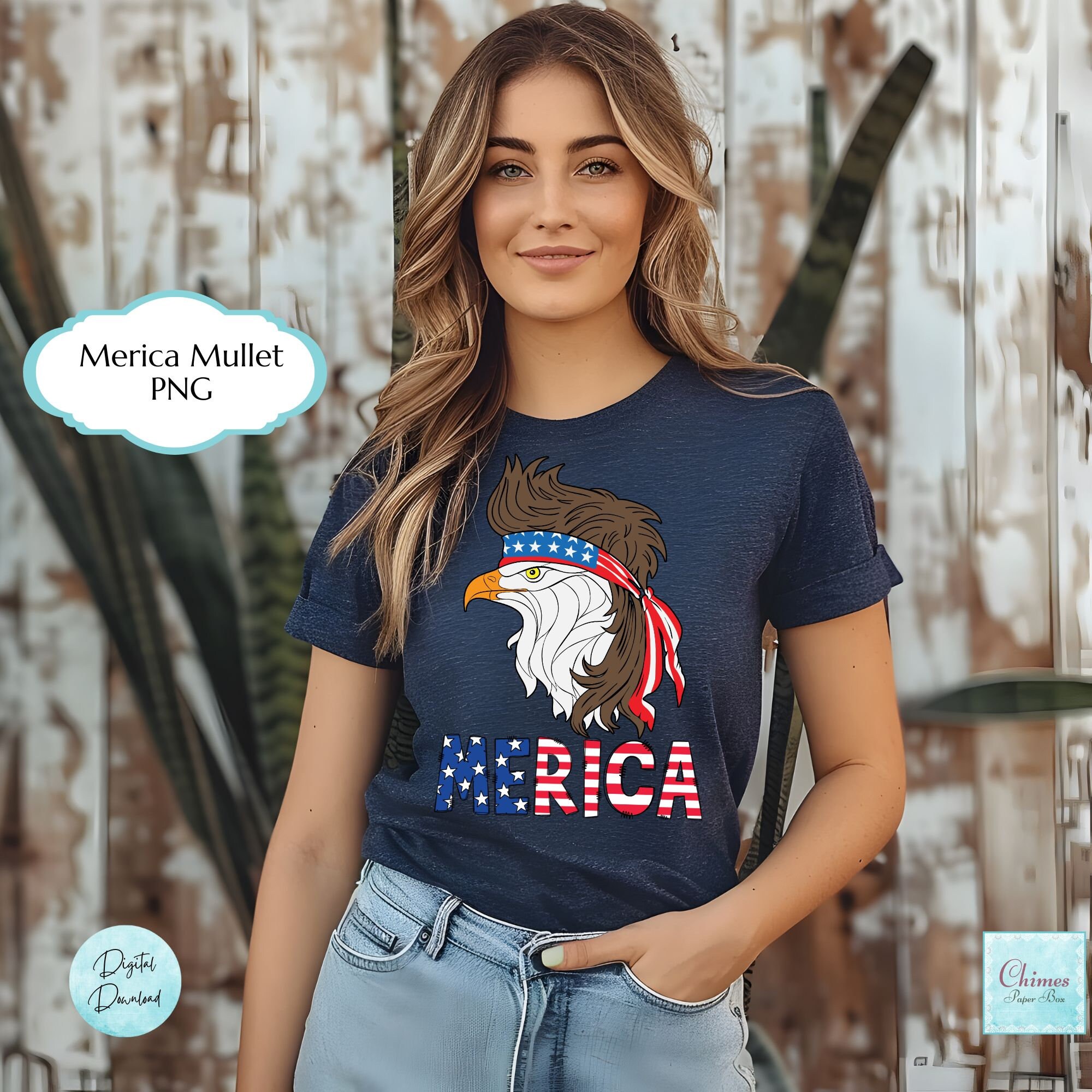 Merica Mullet Eagle Png, 4th of July Merica Mullet Png, 4th of July ...