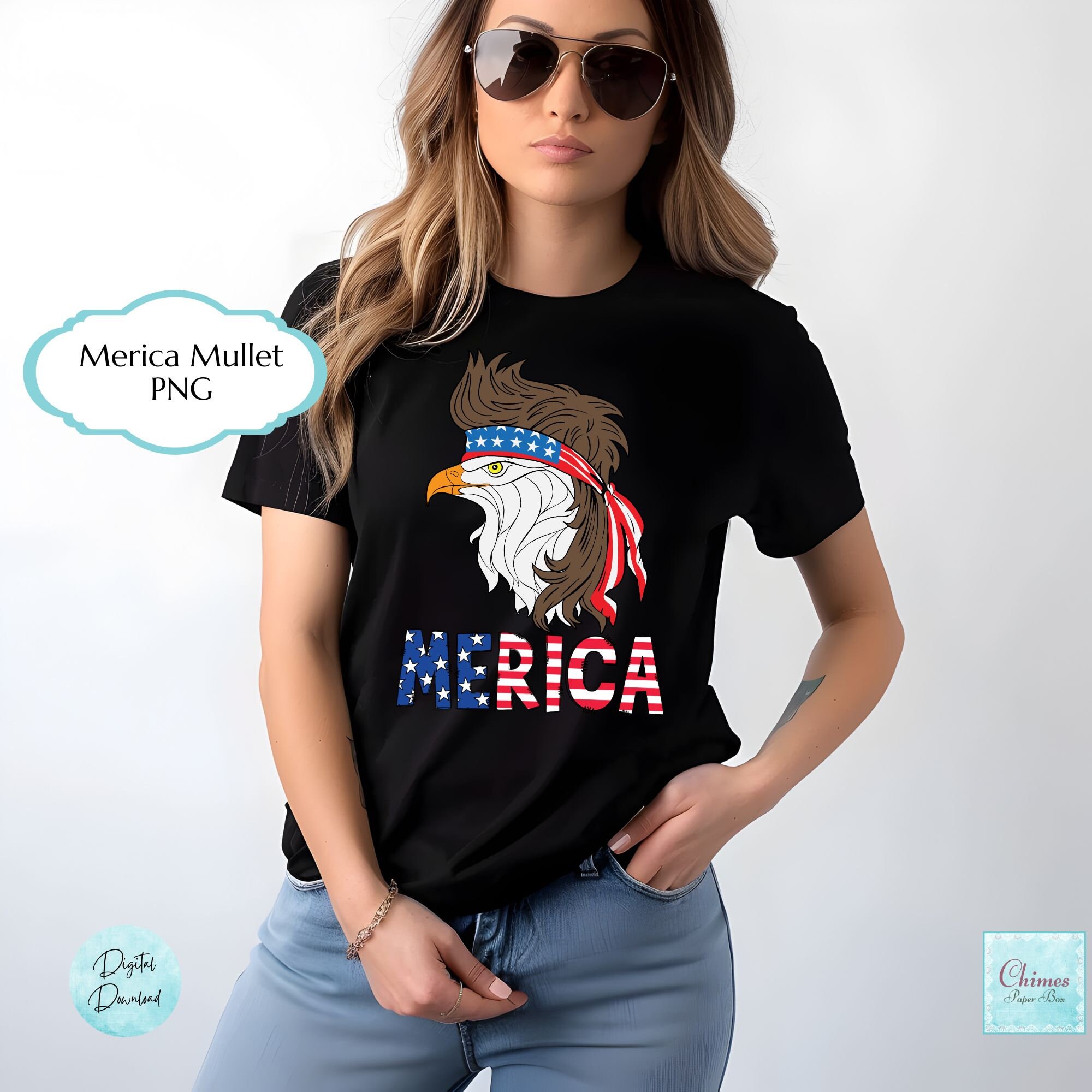 Merica Mullet Eagle Png, 4th of July Merica Mullet Png, 4th of July ...