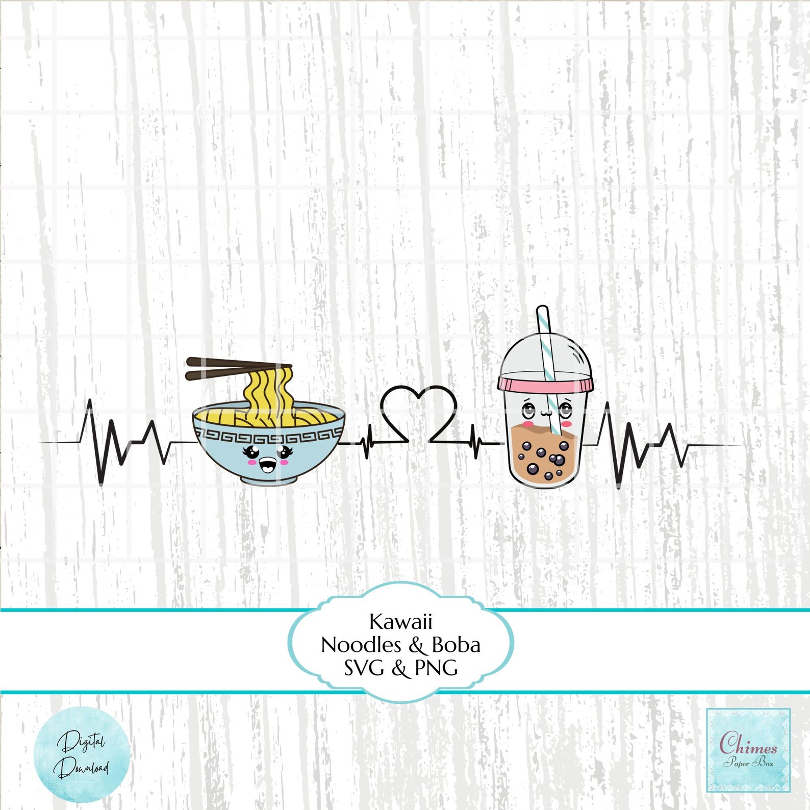 Boba & Noodle Svg Png, Ramen and Boba Tea, Asian Foods Png, Bubble Tea ...