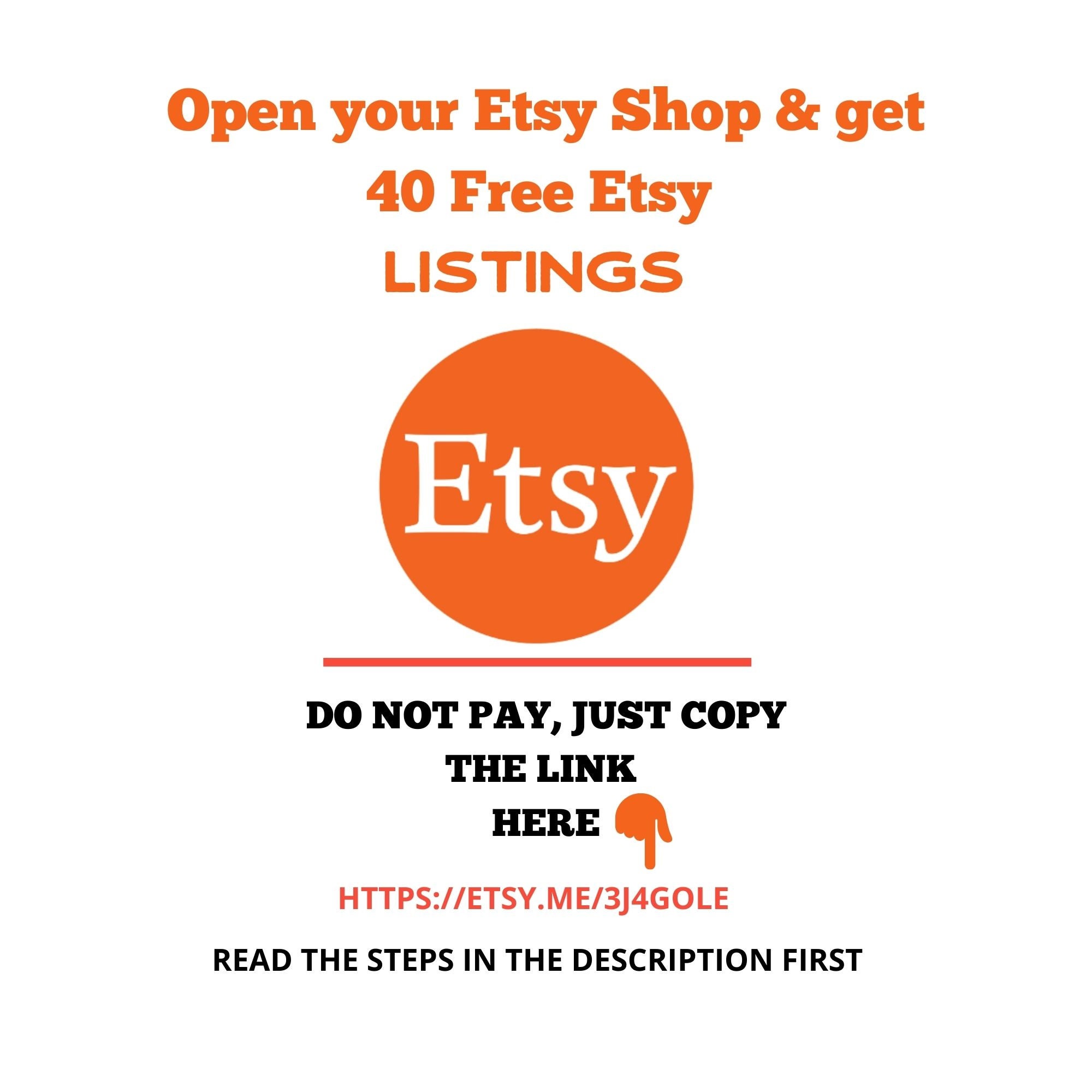 Get 40 Free Listings Link in Description Etsy Referral Link, 40 Free ...