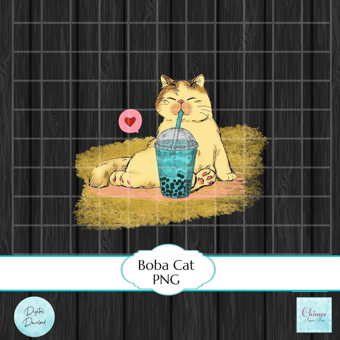 Boba Tea Kawaii Anime Japanese Neko Cat Drinking Boba Tea Png - Etsy