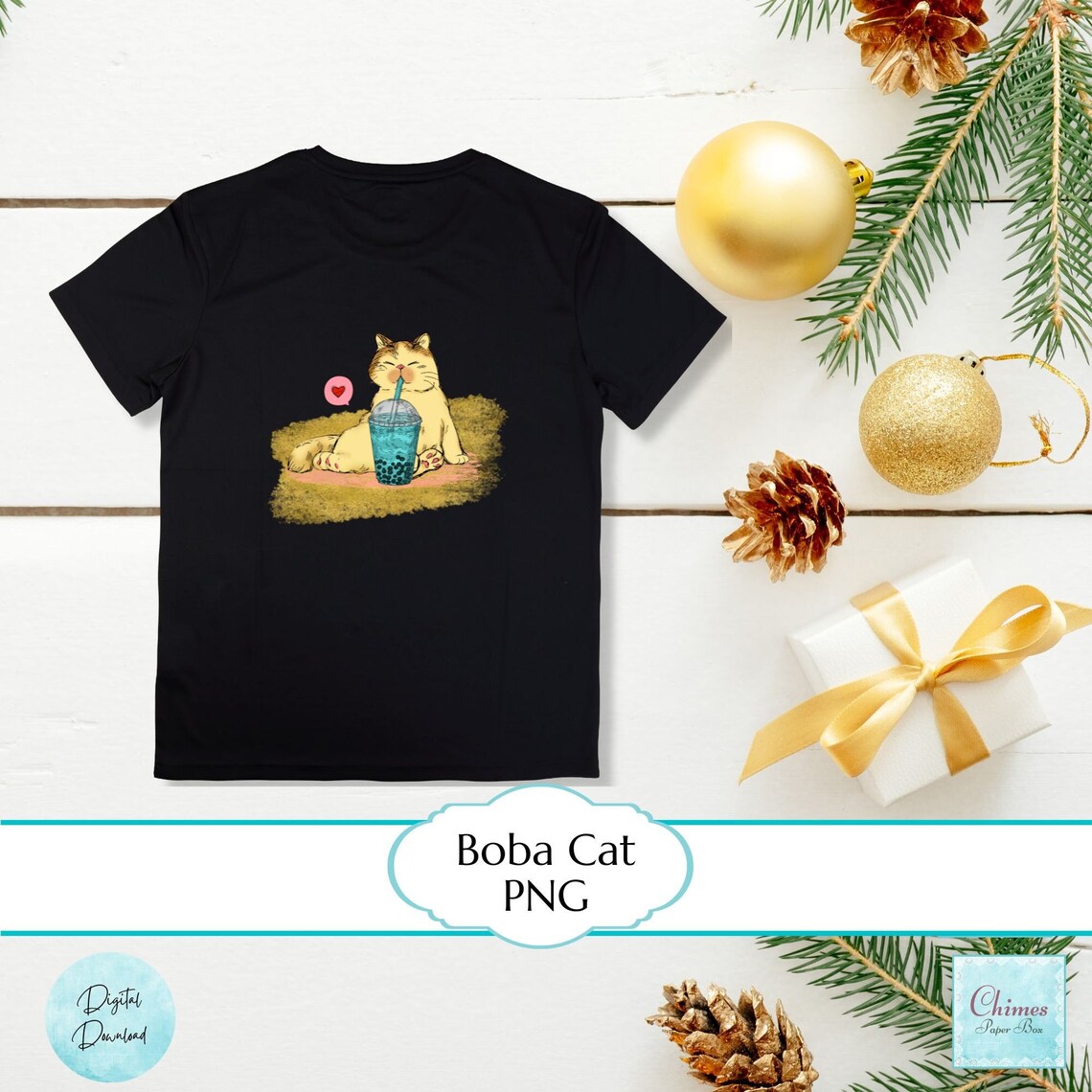 Boba Tea Kawaii Anime Japanese Neko Cat Drinking Boba Tea Png - Etsy