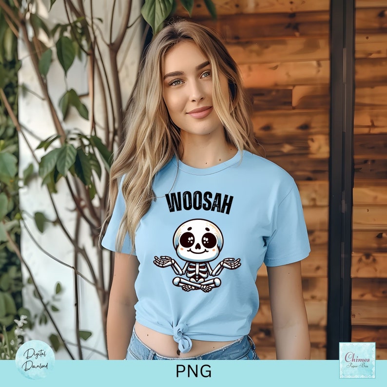 Unisex Woosah Skeleton Png, Woosah Calm Yoga Relax Exhale, Woosah Bride ...