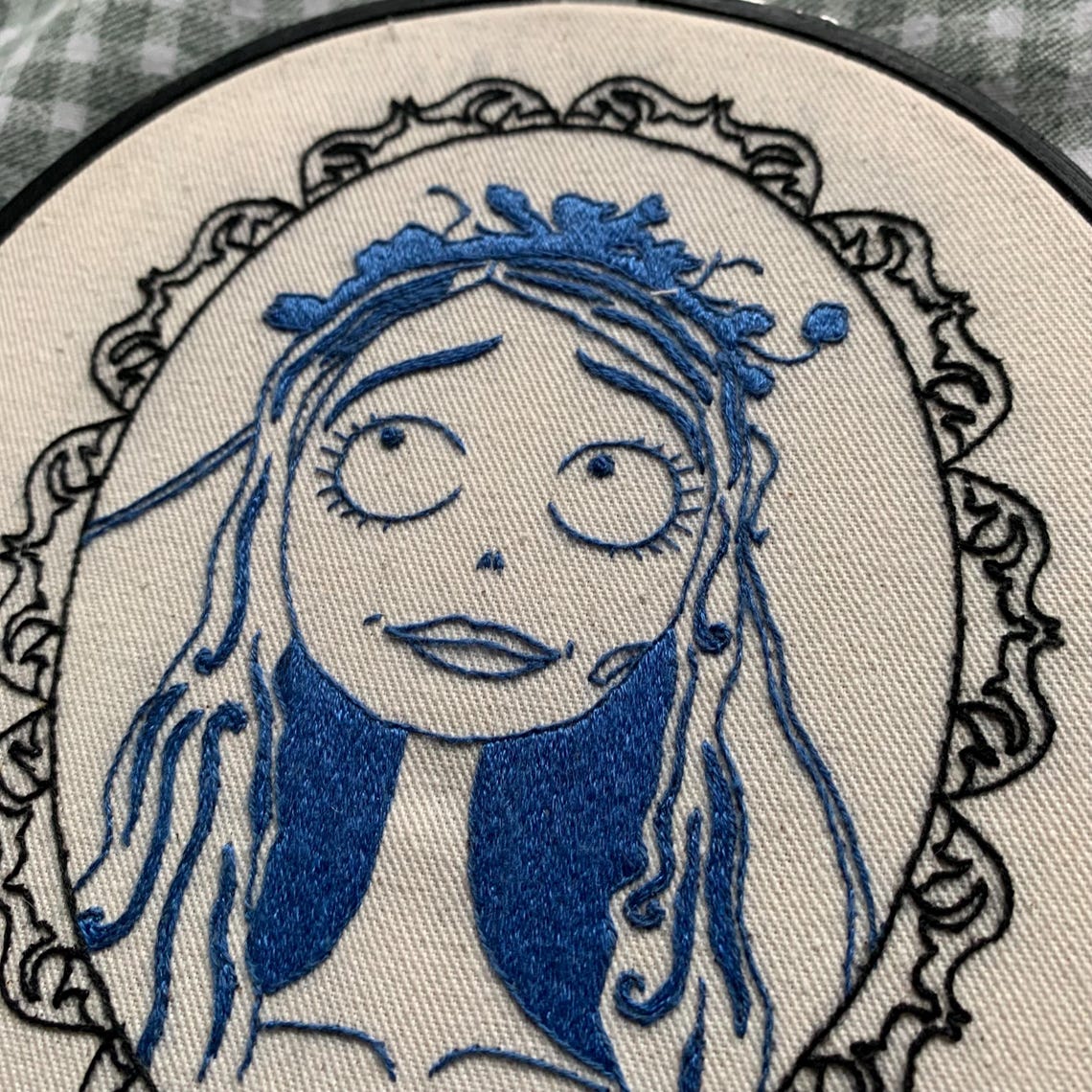 Corpse Bride 6” Hand Embroidery - Halloween, Tim Burton, Hand ...