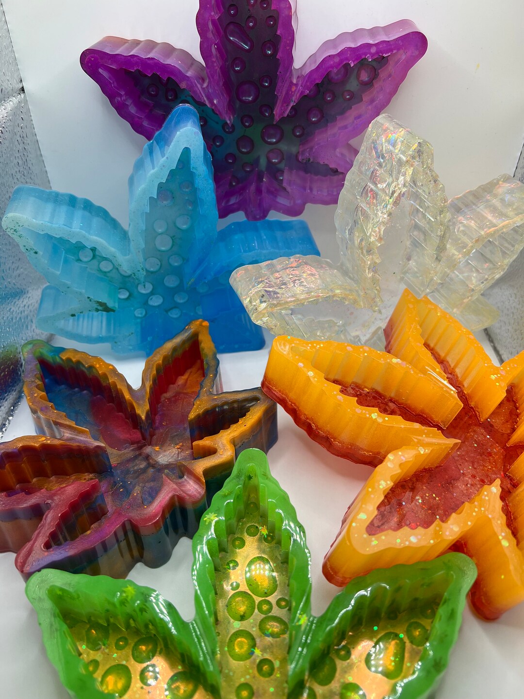 Cannabis Leaf Shape Ashtray Handmade Resin. Glow in the Dark - Etsy