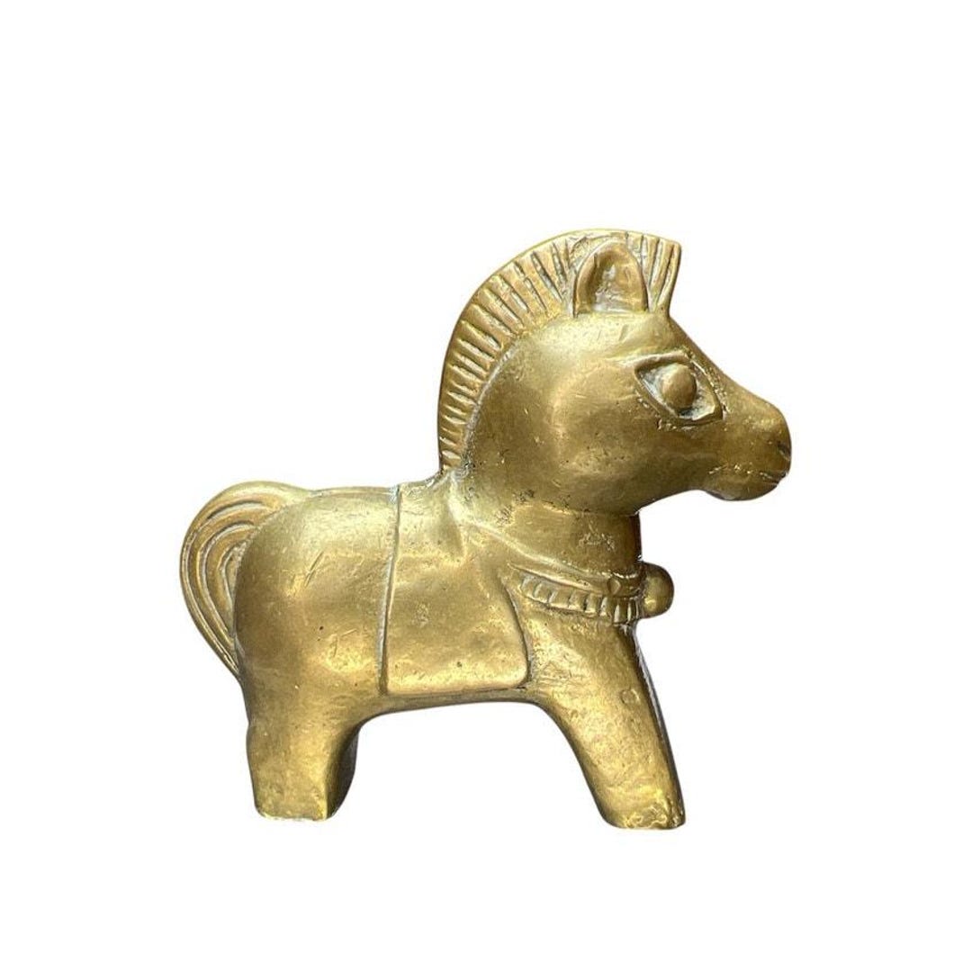 MCM Vintage Solid Brass Horse Whimsy Roman Trojan Greek Asian Cute ...