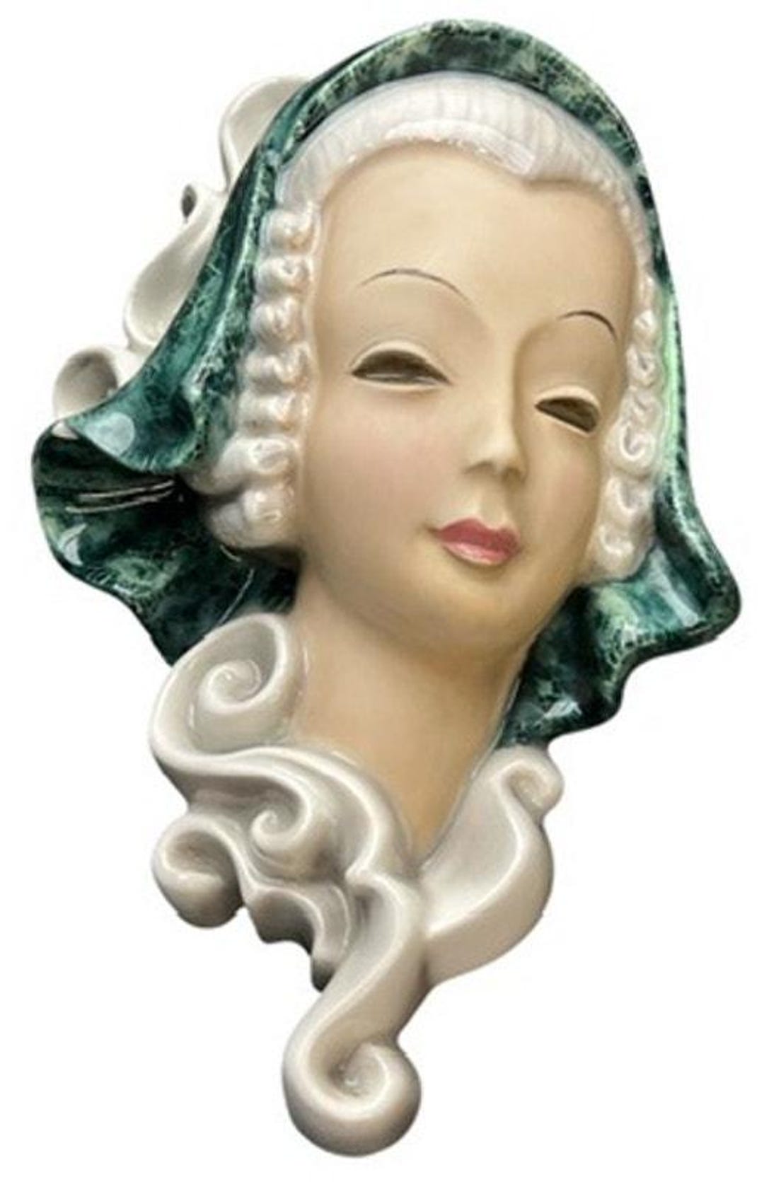 Vtg 40s Goldscheider Wien Vienna Rococo Style Female Wall Mask Unique ...