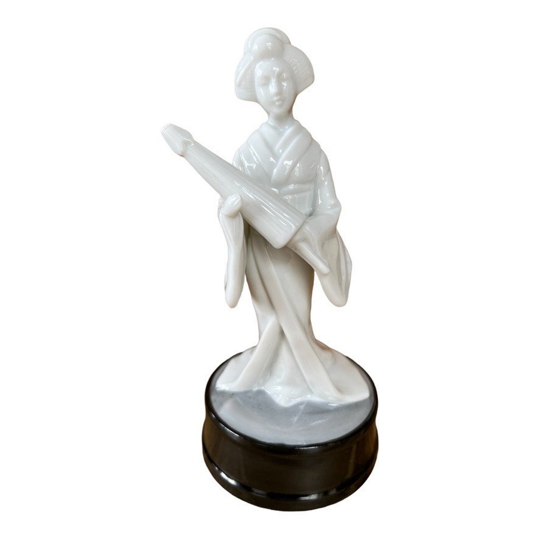 Vintage Rosenthal Netter Made in Japan Porcelain Geisha Music Box White ...