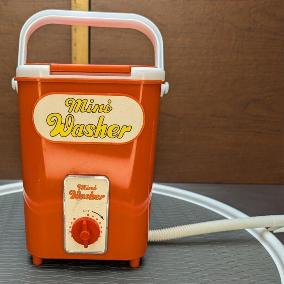 Vtg 70s 80s Mini Washer Washing Machine Toy Battery Power Clean Retro ...