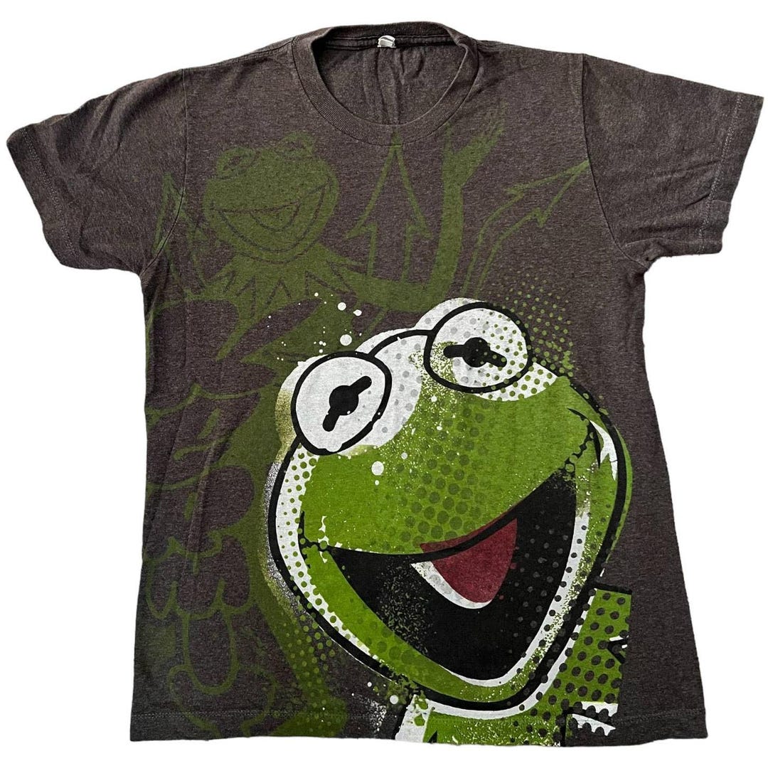 Vintage Y2K USA Soft Spun Kermit Muppets Tee Size S Brown Green ...