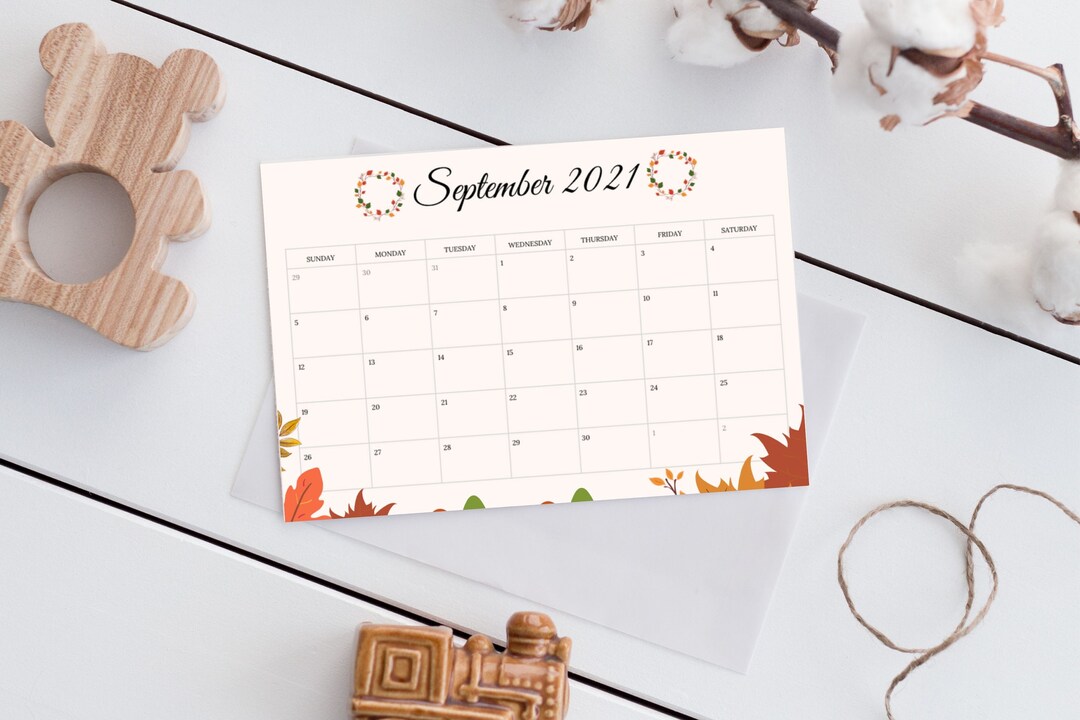 September Calendar | 2021 Planner | Simple | Minimalistic | Digital ...