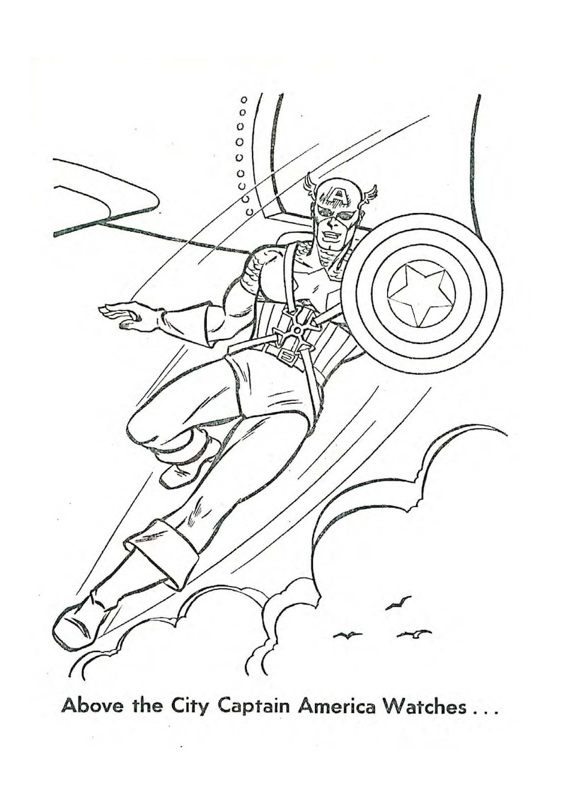 Captain America Coloring Book 1966 PDF DIGIFILE - Etsy
