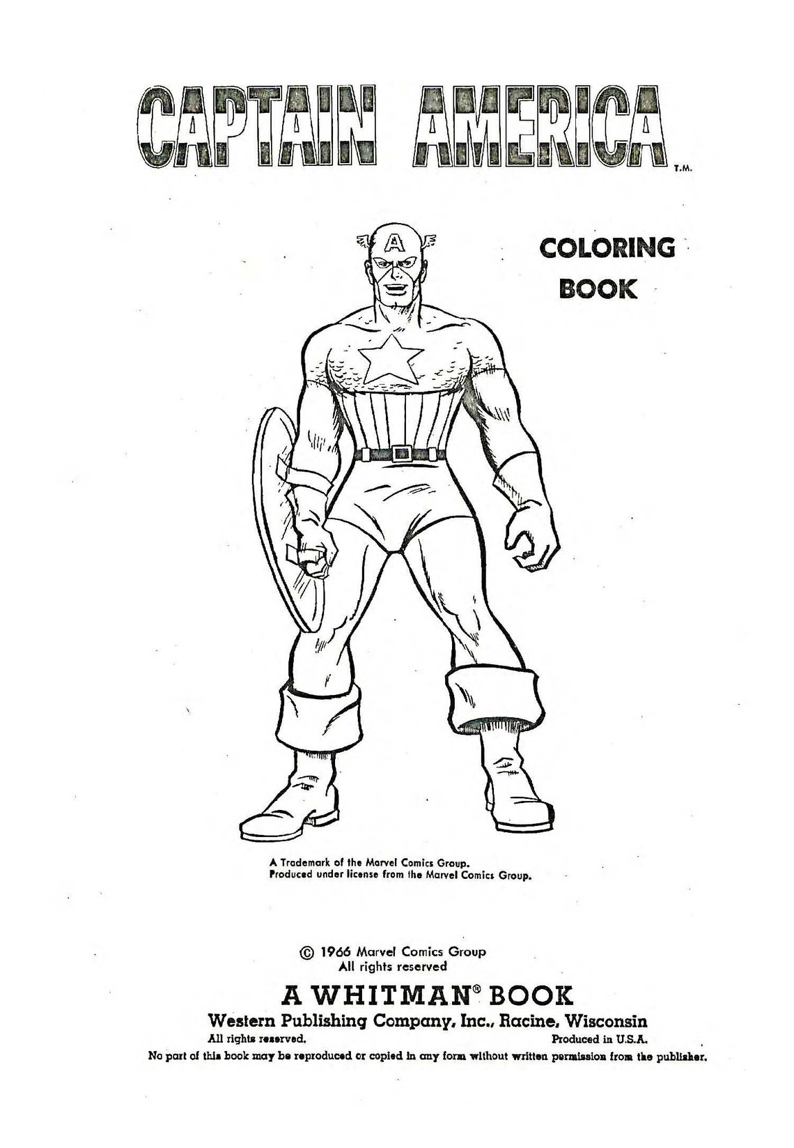 Captain America Coloring Book 1966 PDF DIGIFILE - Etsy