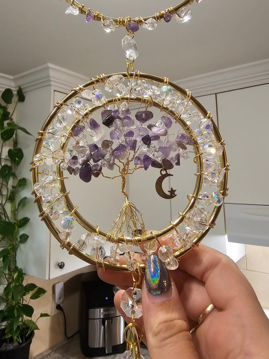Gemstone Tree of Life Suncatcher | Handmade Crystal Home Decor - Etsy