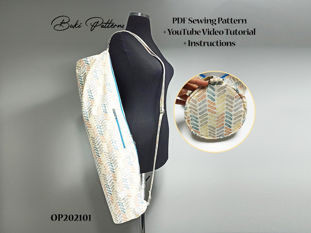 Yoga Mat Bag Sewing Pattern: Easy DIY With Video (PDF Pattern) (A1, A4 ...