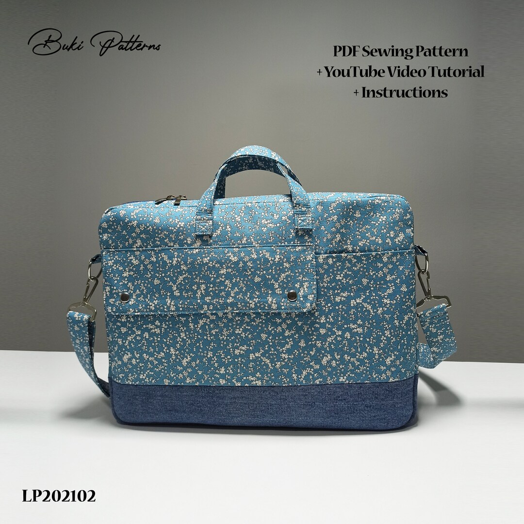 15 Laptop Bag PDF Sewing Pattern With Youtube Video Tutorial, Fabric ...