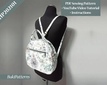Medium Backpack PDF Pattern With Youtube Video Tutorial | Etsy