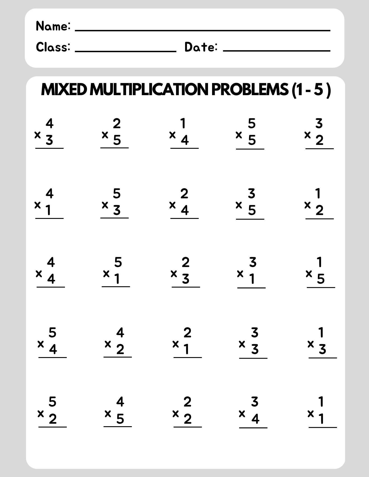 Multiplication Worksheets Numbers 1 - 12 / Two-level Times Tables ...