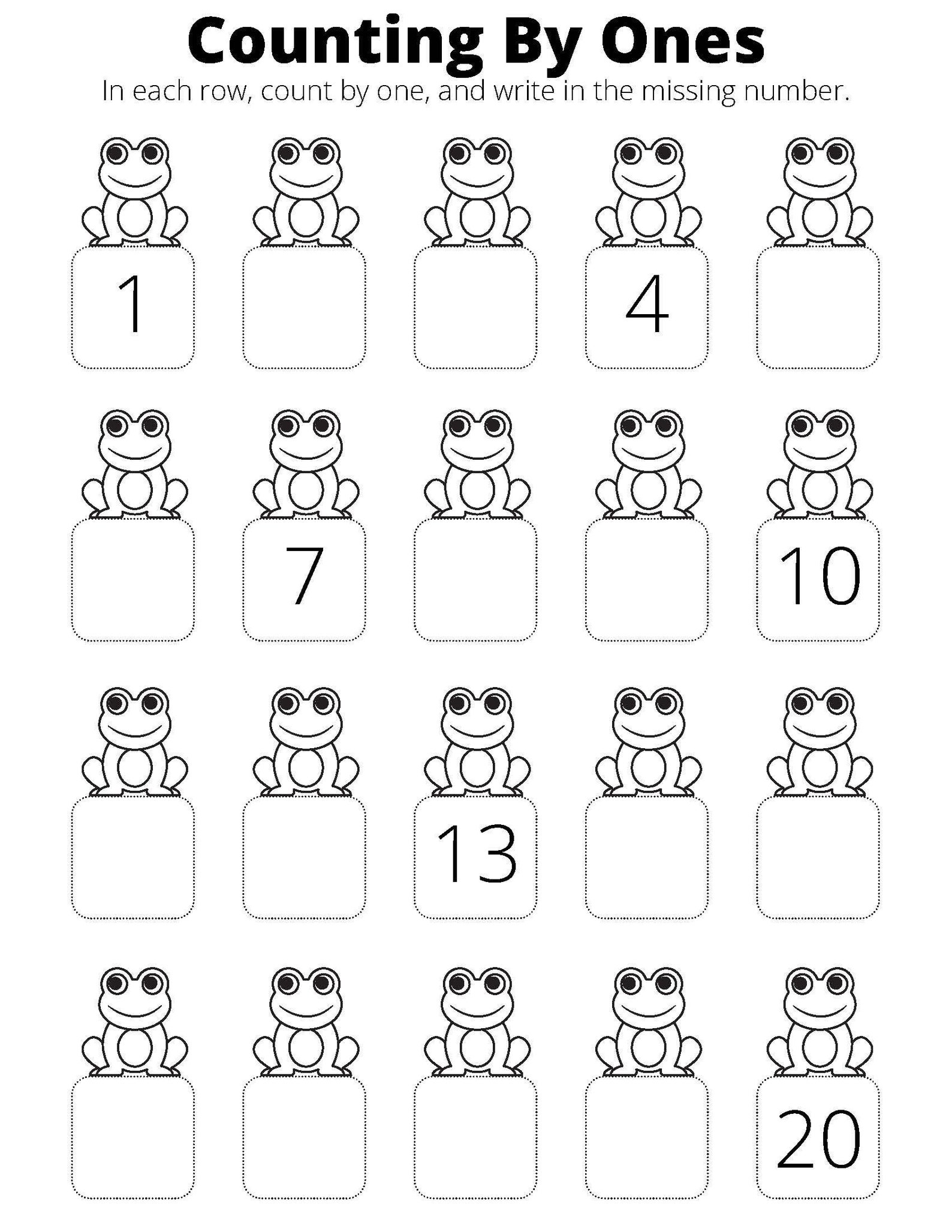 12 Printable Counting by Ones Twos Fives & Tens Worksheets - Etsy France