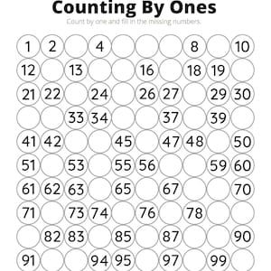 12 Printable Counting by Ones, Twos, Fives & Tens Worksheets in PDF - Etsy