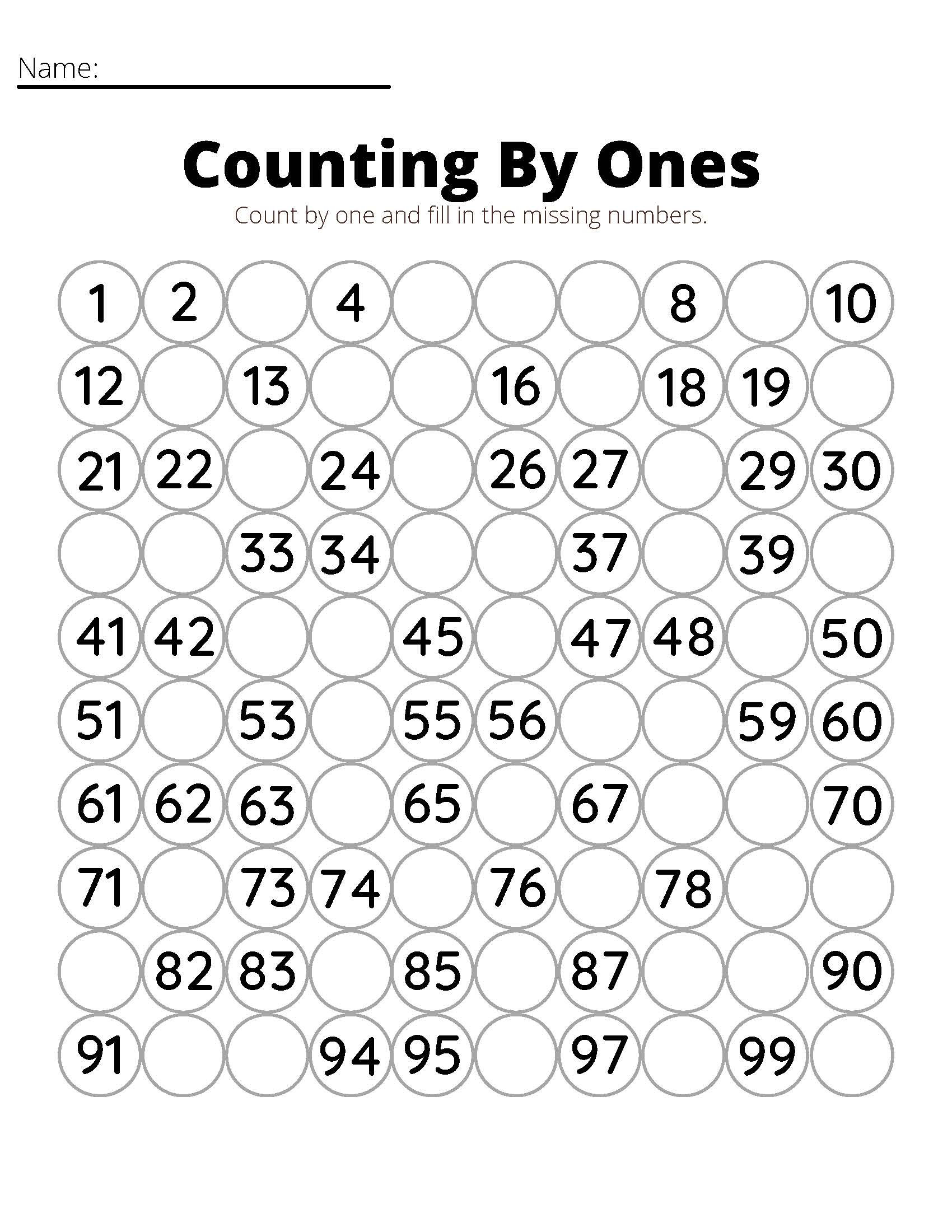 12 Printable Counting by Ones, Twos, Fives & Tens Worksheets in PDF - Etsy