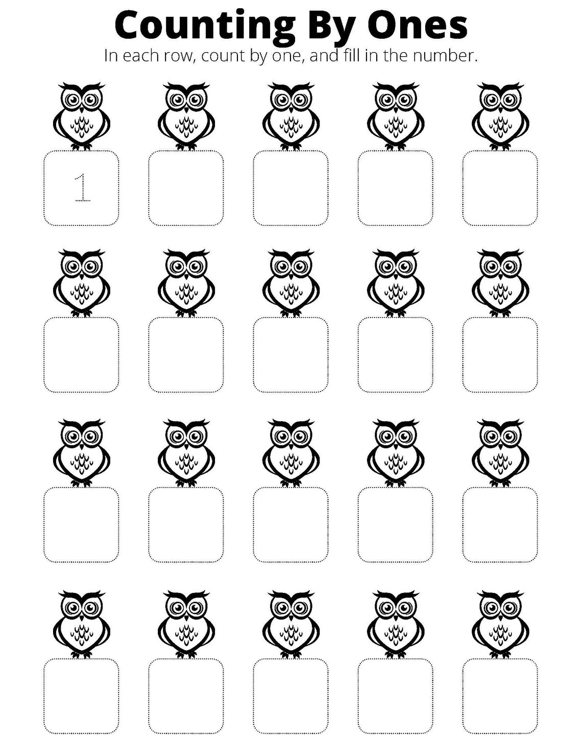 12 Printable Counting by Ones, Twos, Fives & Tens Worksheets in PDF - Etsy