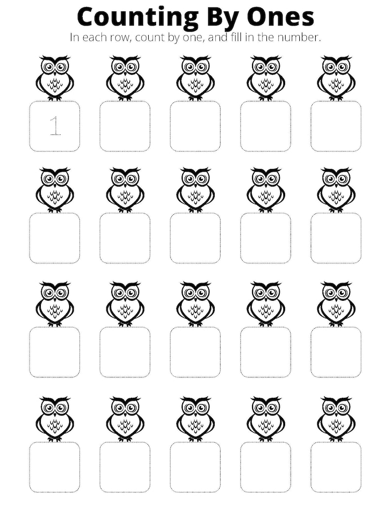 12 Printable Counting by Ones, Twos, Fives & Tens Worksheets in PDF - Etsy
