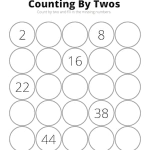 12 Printable Counting by Ones, Twos, Fives & Tens Worksheets in PDF - Etsy