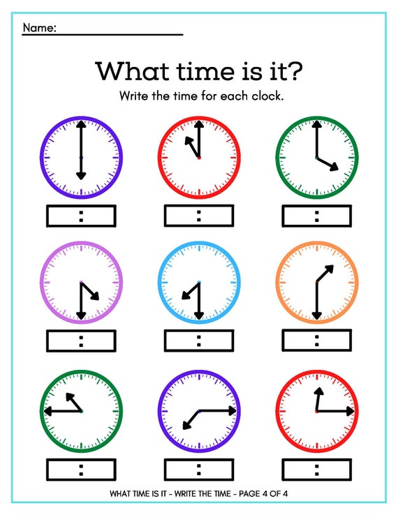 Hojas De Trabajo Imprimibles Para Decir La Hora
