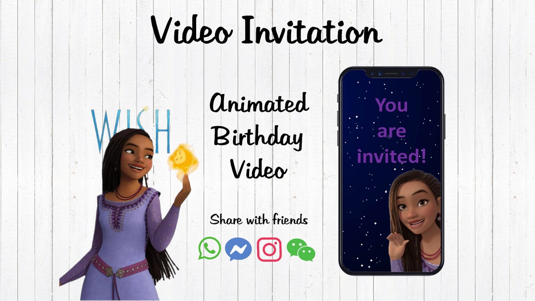 Wish Video Invitation, Wish Birthday Party, Animated Wish Invitation ...