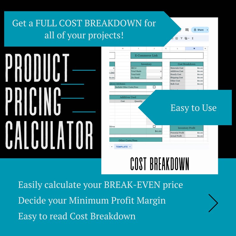 Pricing Calculator for Handmade Artisans || Cost & Profit Tracker ...