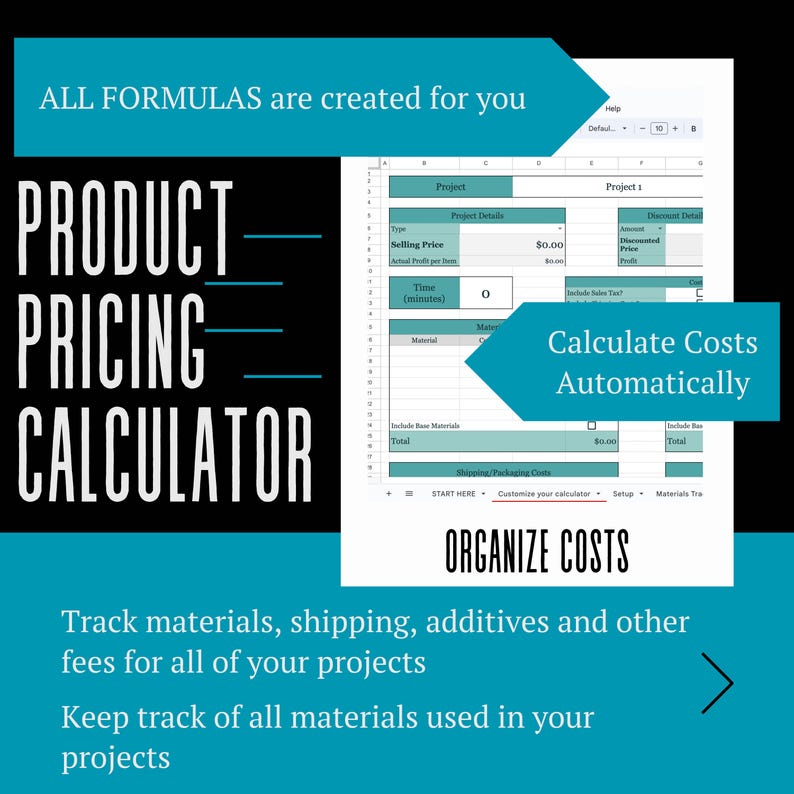 Pricing Calculator for Handmade Artisans || Cost & Profit Tracker ...