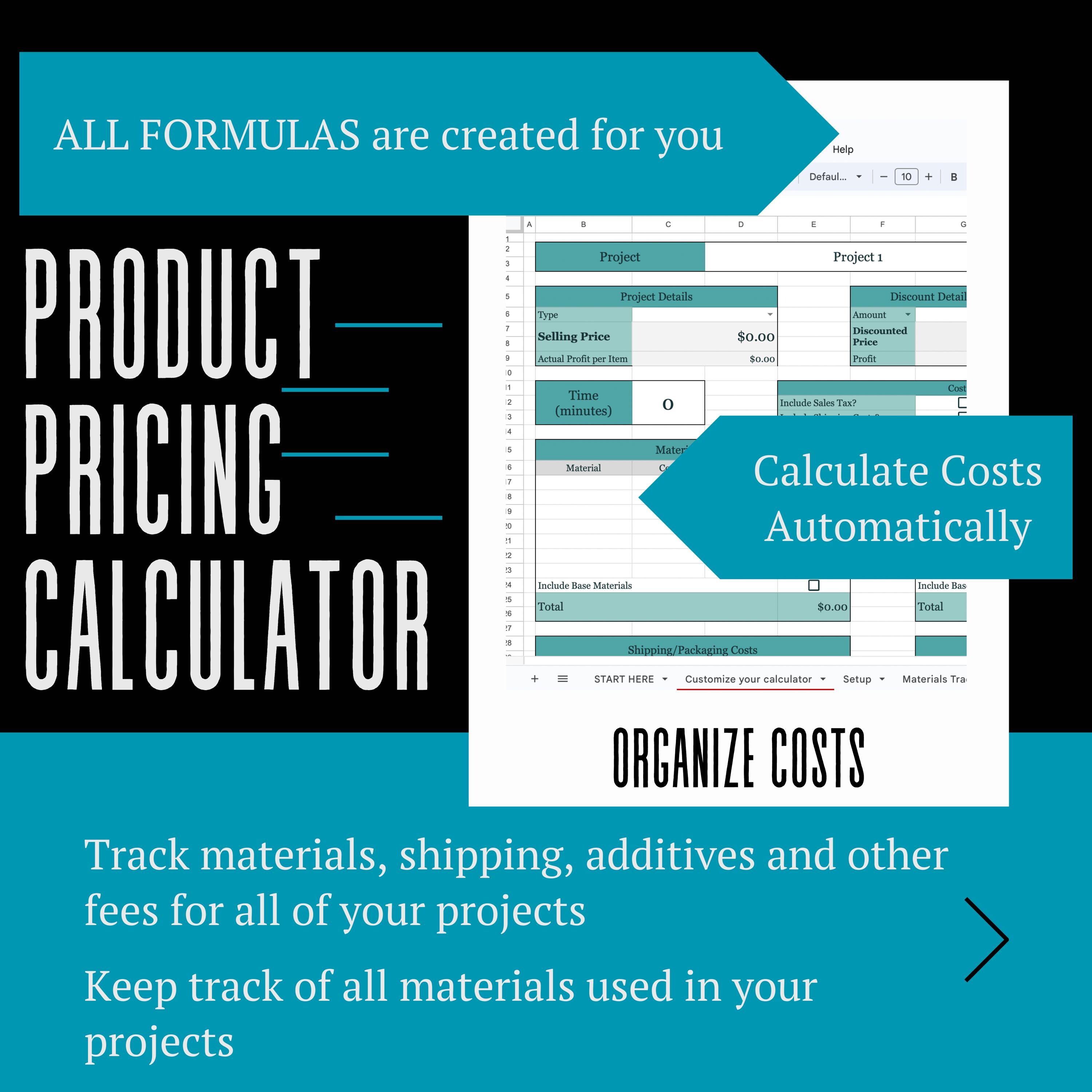 Pricing Calculator for Handmade Artisans || Cost & Profit Tracker ...