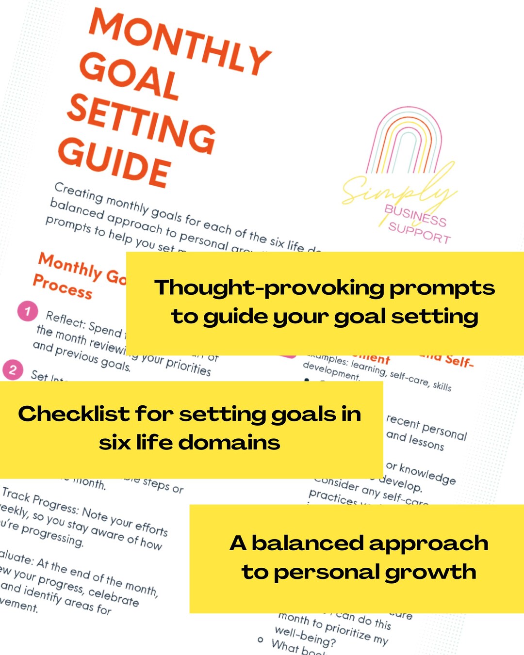Monthly Goal Setting Guide: Life & Business Planner (PDF Workbook) - Etsy