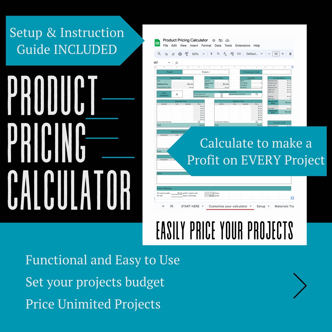 Pricing Calculator for Handmade Artisans || Cost & Profit Tracker ...