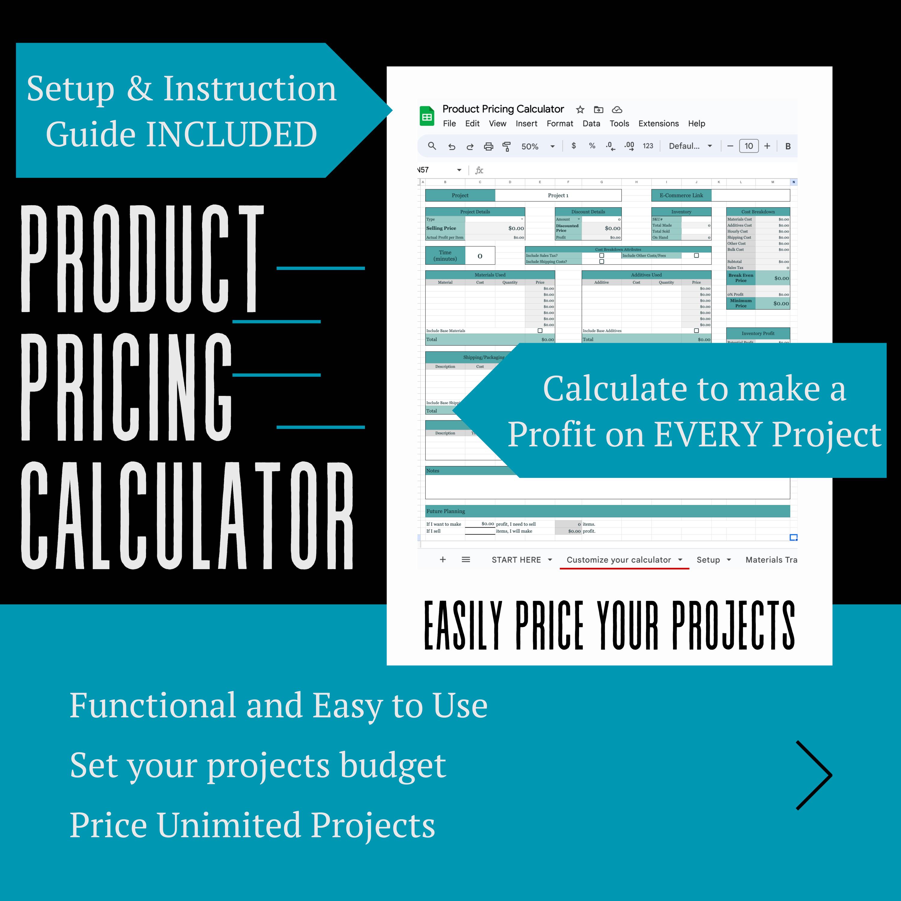 Pricing Calculator for Handmade Artisans || Cost & Profit Tracker ...