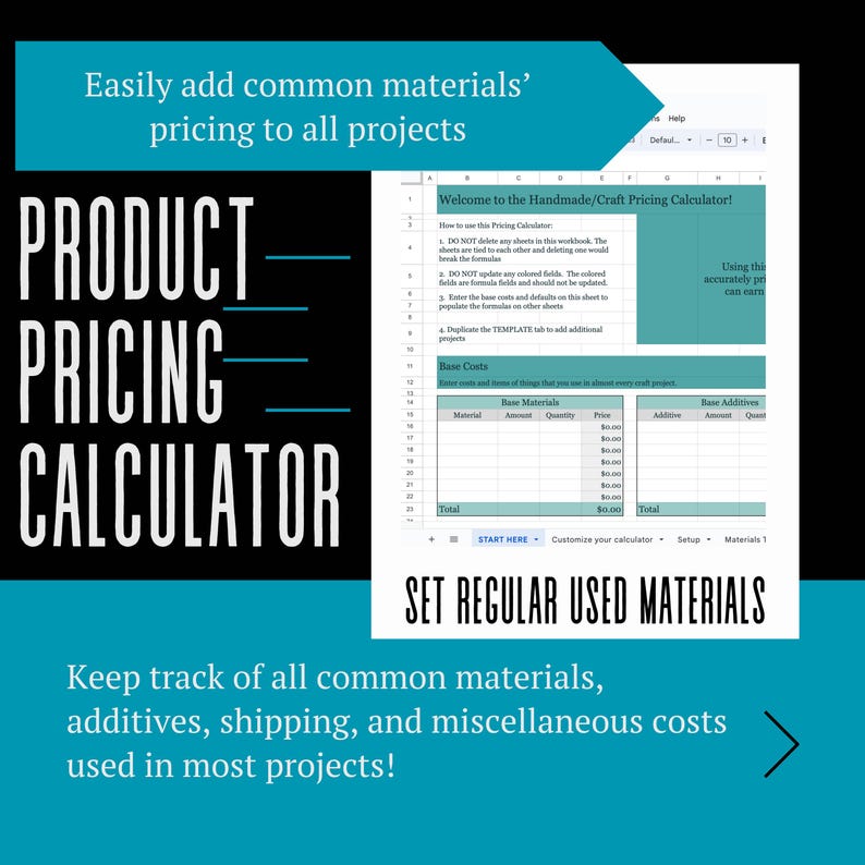 Pricing Calculator for Handmade Artisans || Cost & Profit Tracker ...